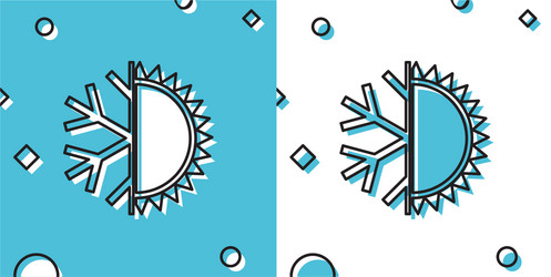 Isometric hot and cold symbol sun snowflake Vector Image