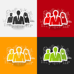 Drawing business formulas people Royalty Free Vector Image