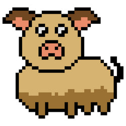 Pig pixel art isolated on white background Vector Image