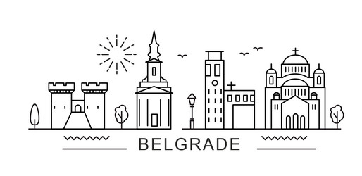 Welcome to belgrade skyline Royalty Free Vector Image
