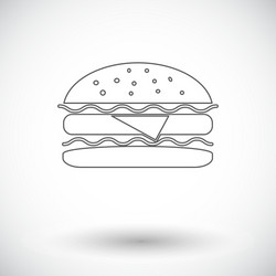 Outline burger image Royalty Free Vector Image