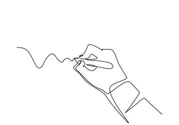 Continuous one line drawing of hand writing Vector Image