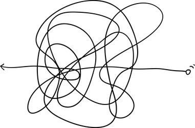 Confused process chaos line symbol finding a way Vector Image