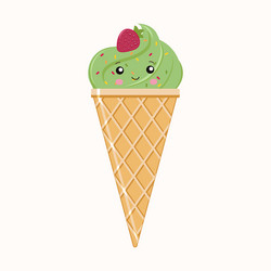 Matcha ice cream icon isolated for stickers Vector Image