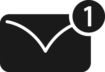 Mail icon one new message symbol on white Vector Image