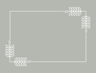Plant branch in a rectangular frame with place Vector Image