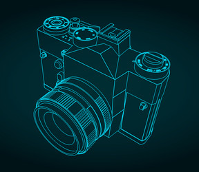 Slr camera isometric Royalty Free Vector Image
