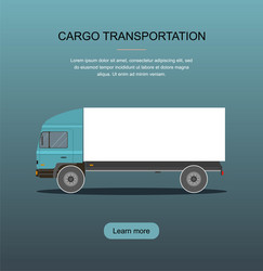 Set blue cargo delivery truck Royalty Free Vector Image