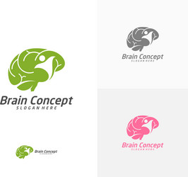 Brain logo design template think idea concept Vector Image