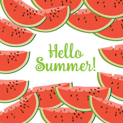 Hello summer with watermelon Royalty Free Vector Image