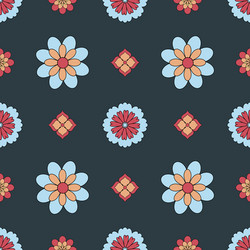 Simple flat flower pattern Royalty Free Vector Image