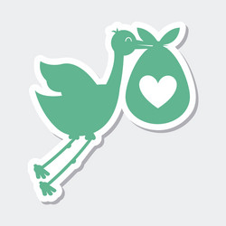 Stork with baby girl Royalty Free Vector Image