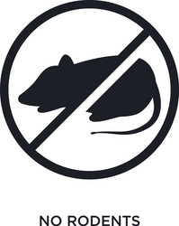 No rodents outline icon isolated line from Vector Image