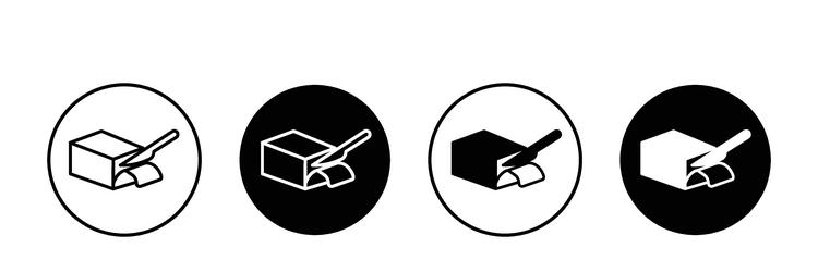 Butter icon set margarine cheese and knife Vector Image