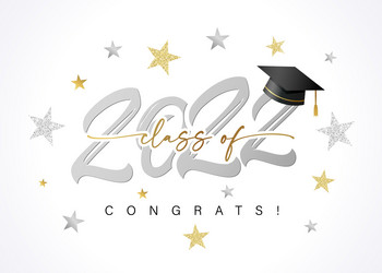 Class of 2022 calligraphy banner Royalty Free Vector Image