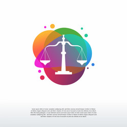 Colorful law scale symbol arbitrator Royalty Free Vector