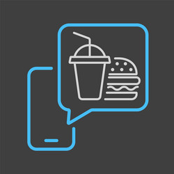 Fast food app delivery service isolated icon Vector Image