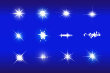 Glow isolated white transparent light effect set Vector Image