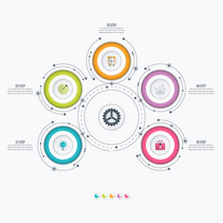 Infographic 8 steps mindmap diagram circle topics Vector Image