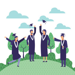 Student graduation cartoons Royalty Free Vector Image