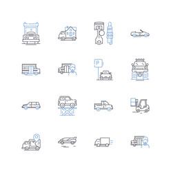 Subway and metro line icons collection commuter Vector Image
