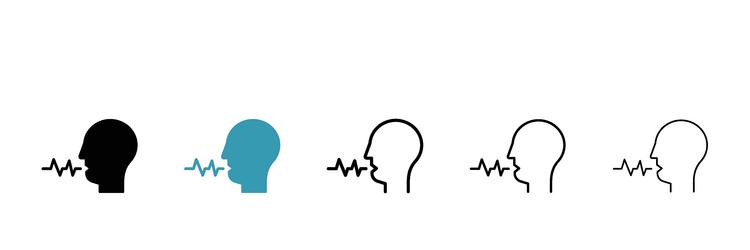 Voice Recognition Icon Set Speak Control Vector Image