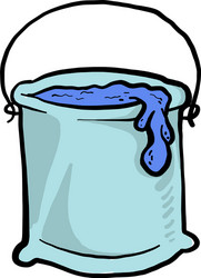 Blue paint bucket on a white background Royalty Free Vector