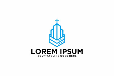 Church information system logo design Royalty Free Vector