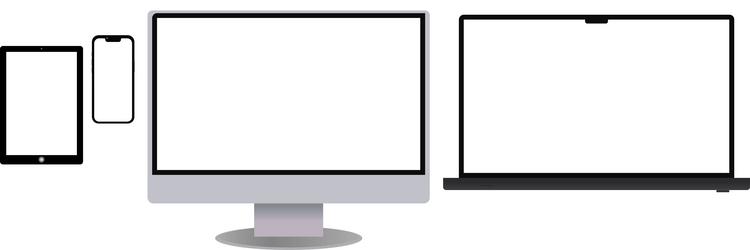 Electronic devices white background desktop Vector Image