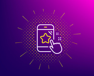 Star line icon feedback rating phone sign Vector Image
