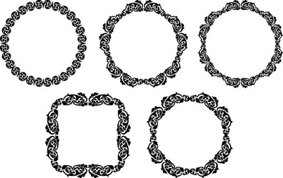 Set of simple narrow frames and flourishes Vector Image