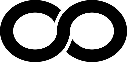 Infinity sign with two hands touching each other Vector Image