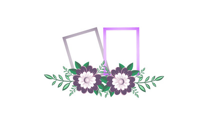 Set floral frame wedding invitation flower log Vector Image