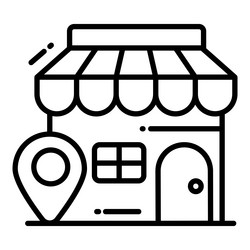 Shop location icon related map location Royalty Free Vector