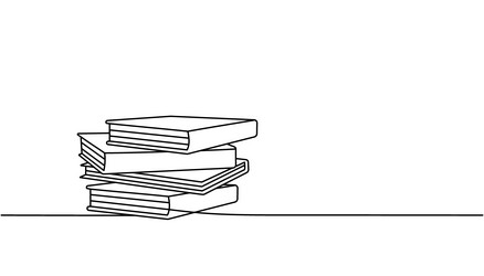 Line Drawing Book Stack Vector Images (over 760)