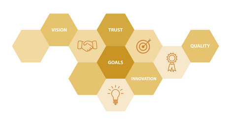 Modern core values icon with team professionals Vector Image