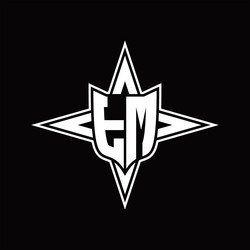 Tm logo monogram design isolated with shield Vector Image