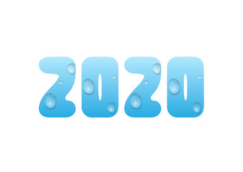 Number 2 blue fresh water drops logo Royalty Free Vector