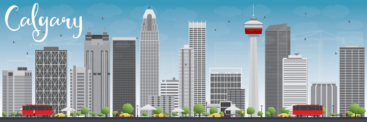 Calgary beautiful skyline scenery banner Vector Image
