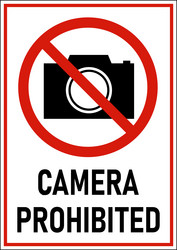 Camera prohibited sign on white background Vector Image