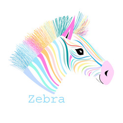 Multicolor zebra Royalty Free Vector Image - VectorStock