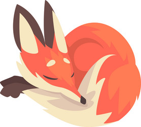 Cute fox sleeping Royalty Free Vector Image - VectorStock