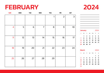 Monthly calendar template for 2024 year the week Vector Image