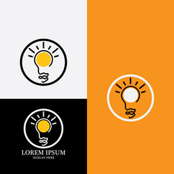 Light bulb symbol logo template Royalty Free Vector Image