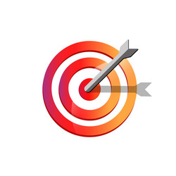 Mission icon or business goal logo in red design Vector Image