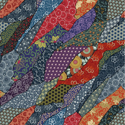Traditional japanese fabrics patchwork wallpaper Vector Image