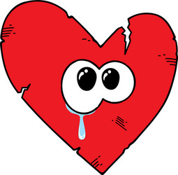 Sad broken heart cartoon Royalty Free Vector Image