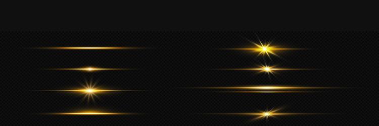 Abstract yellow light flare effect on black Vector Image