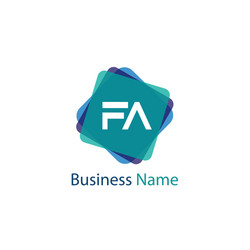 Initial letter fa logo template design Royalty Free Vector
