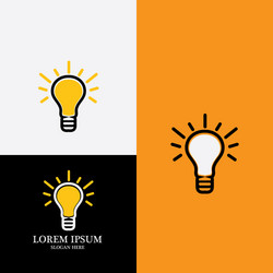 Light bulb symbol logo template Royalty Free Vector Image